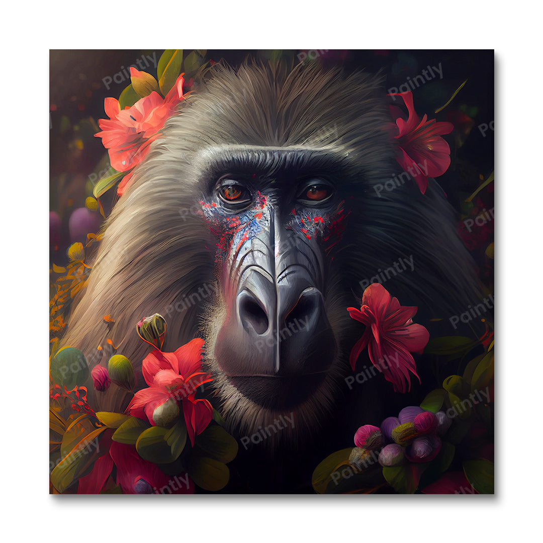 Floral Baboon III by Kian (Diamond Painting) – Diamond Art Kits Australia