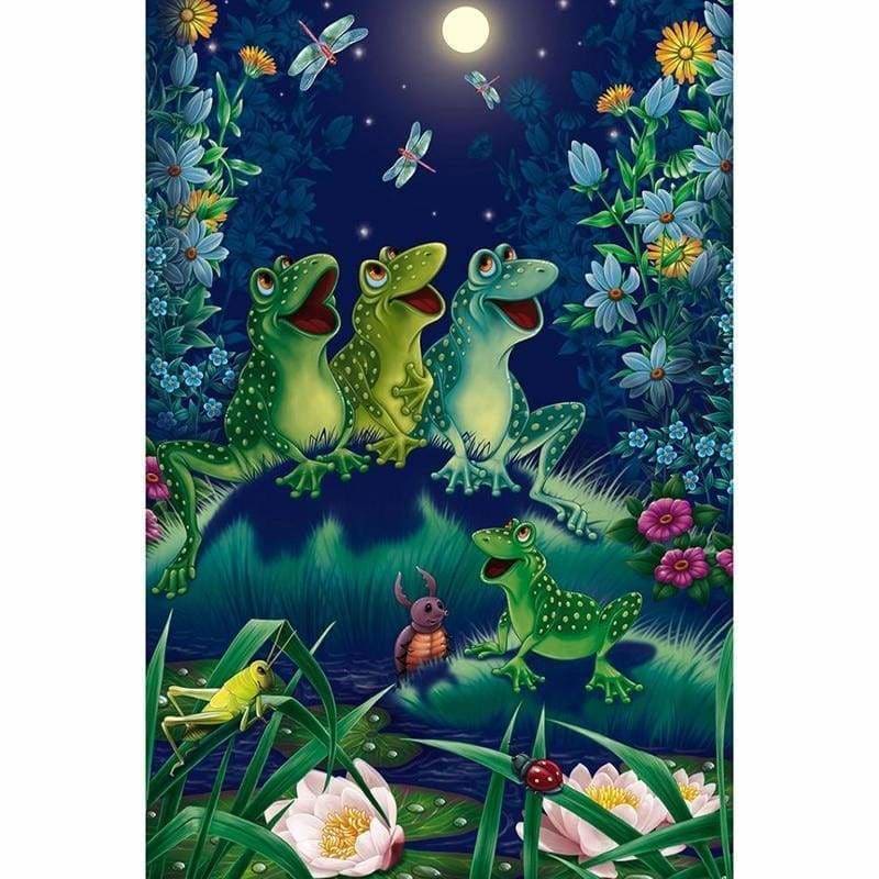 Full Drill - 5D DIY Diamond Painting Kits Cartoon Happy Frogs in the G ...